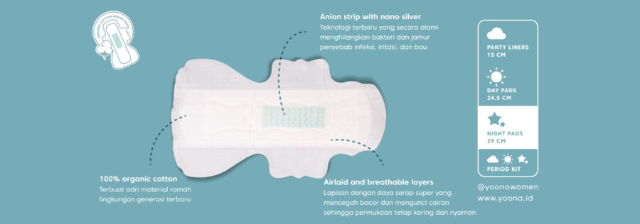 Jual Pembalut Organik Yoona Night Pads 29cm (8pcs)