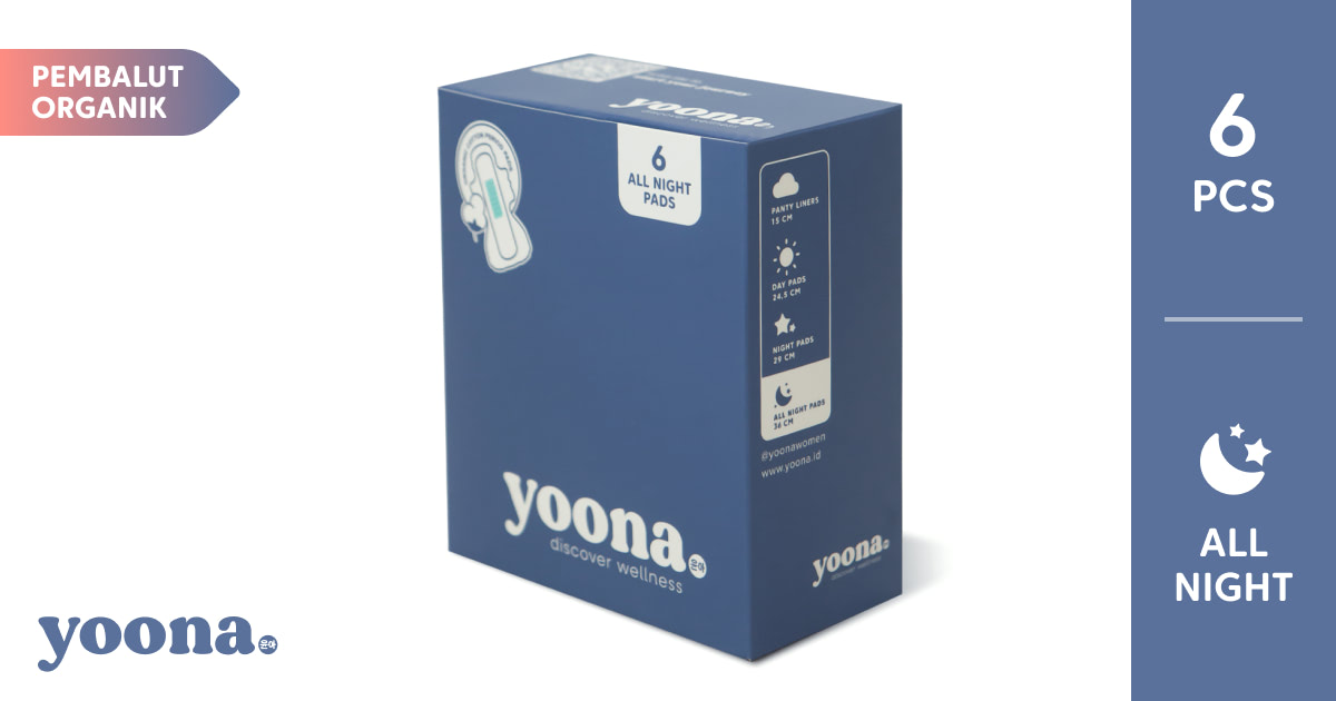 Jual Pembalut Organik Yoona All Night Pads 36cm (6 pcs)