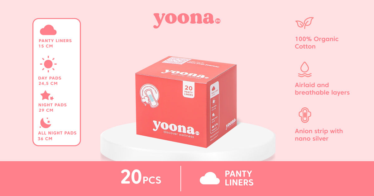 Jual Pembalut Organik Yoona Panty Liners 18cm (20pcs)